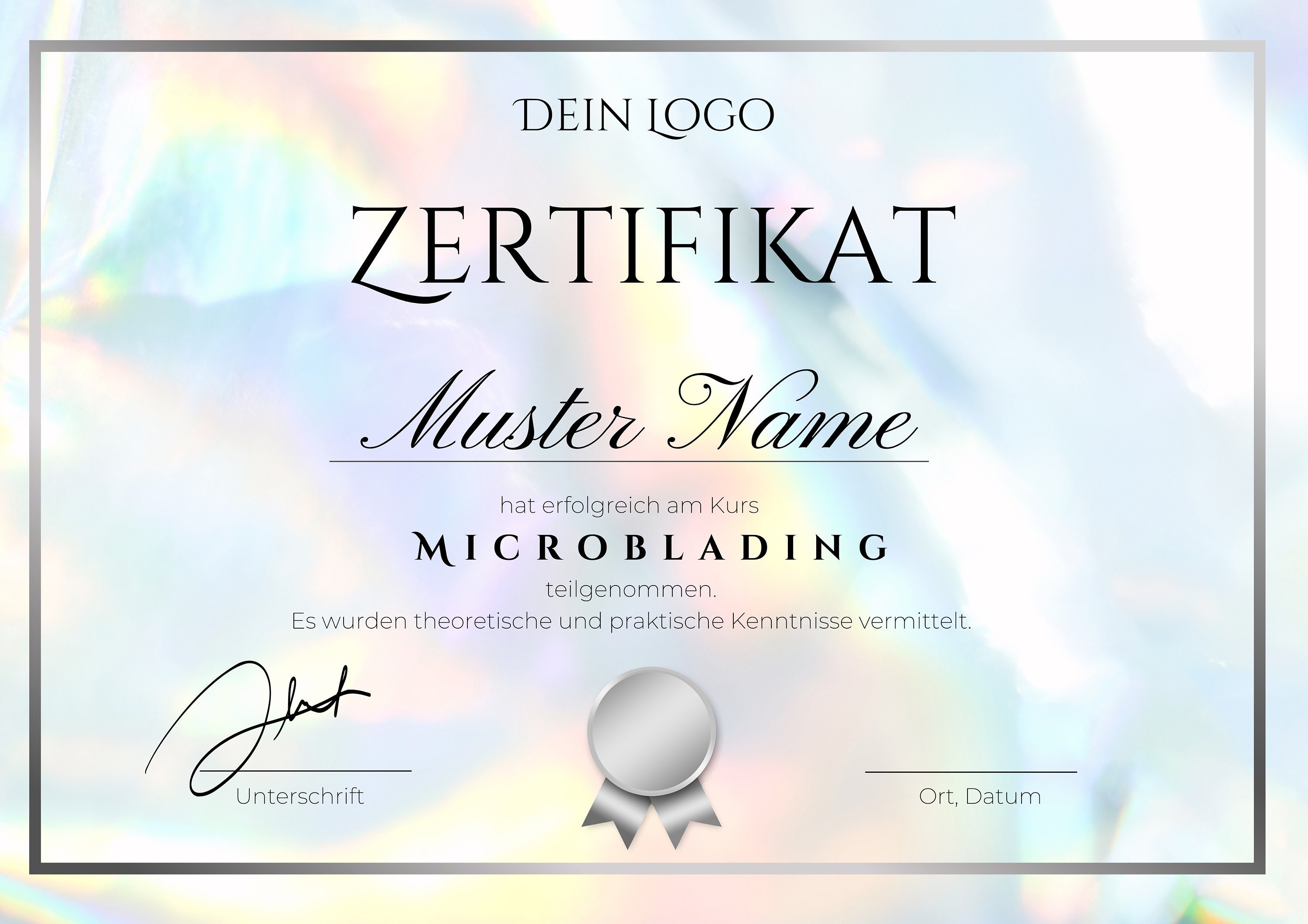 Microblading Certificate for Download - Etsy