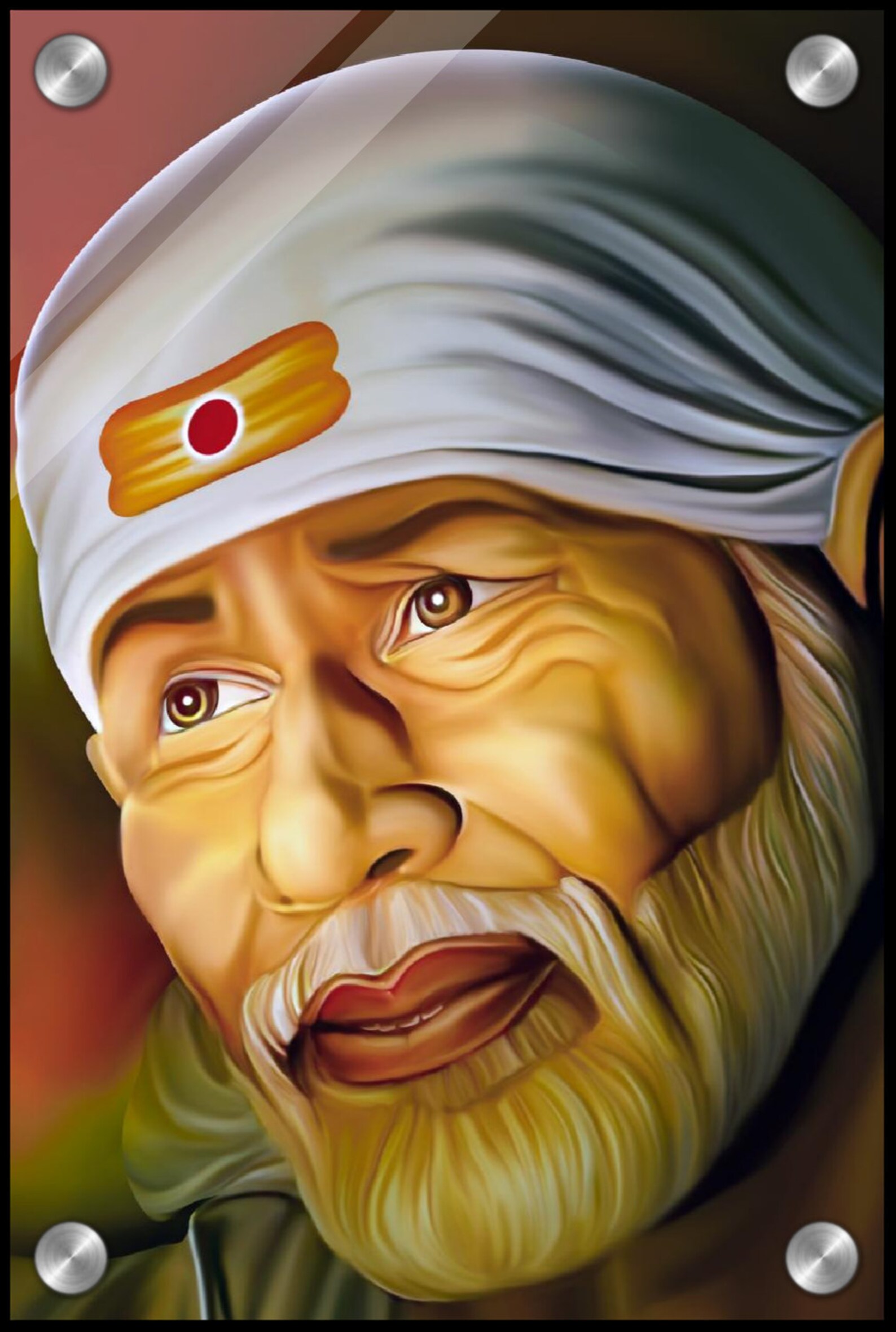 Sai Baba JI (shirdi) on Glass Wall Art | Elegant Clarity | Glass Print ...
