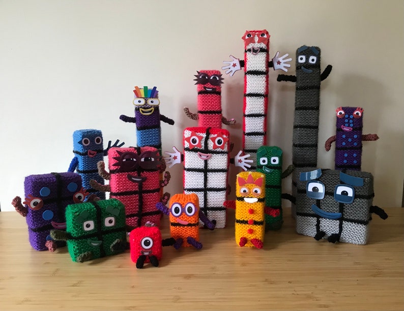 NUMBERBLOCKS Knitting Pattern. 16 Characters on Wood. PDF Download. - Etsy