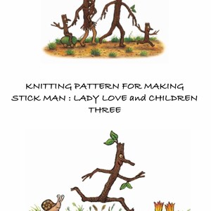 STICKMAN FAMILY Knitting PATTERN. Stick Man. Lady Love and Children ...