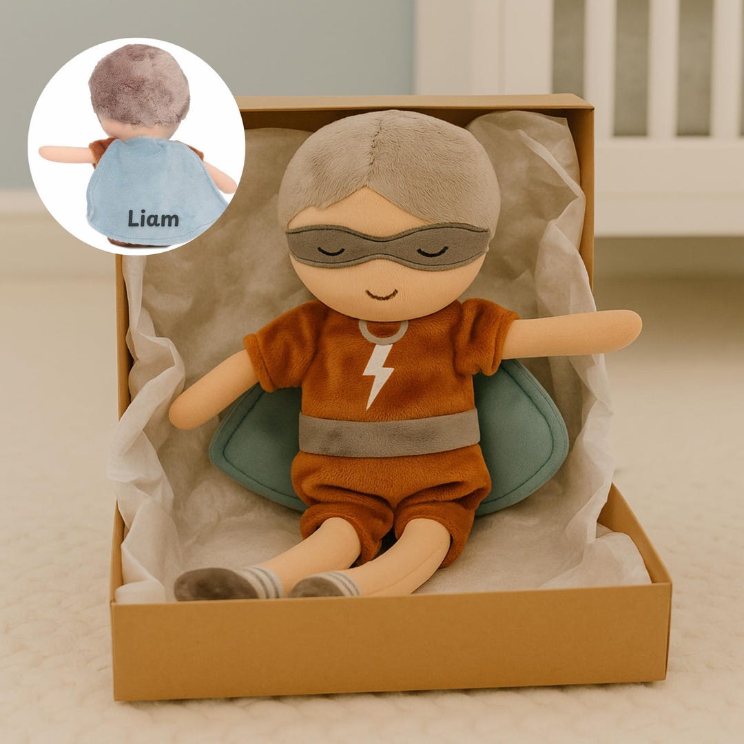 Custom Name Superhero Doll – Plush Boy Toy, Unique Gift for New Big ...