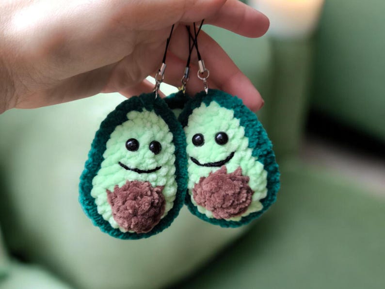 Avocado Crochet Pattern – Kawaii Plush Keychain, Easy Amigurumi PDF ...