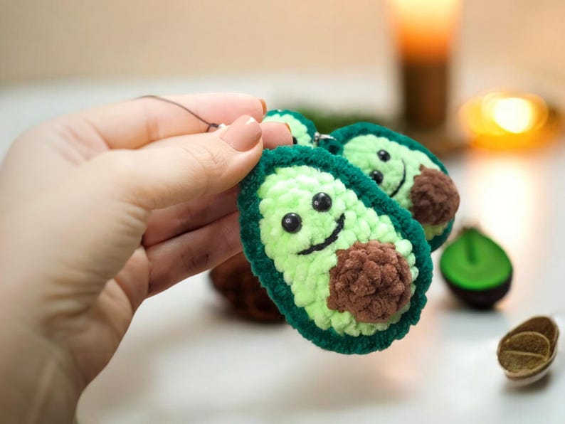 Avocado Crochet Pattern – Kawaii Plush Keychain, Easy Amigurumi PDF ...