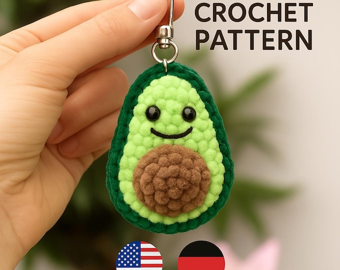Avocado Keychain Crochet Pattern - Etsy Canada