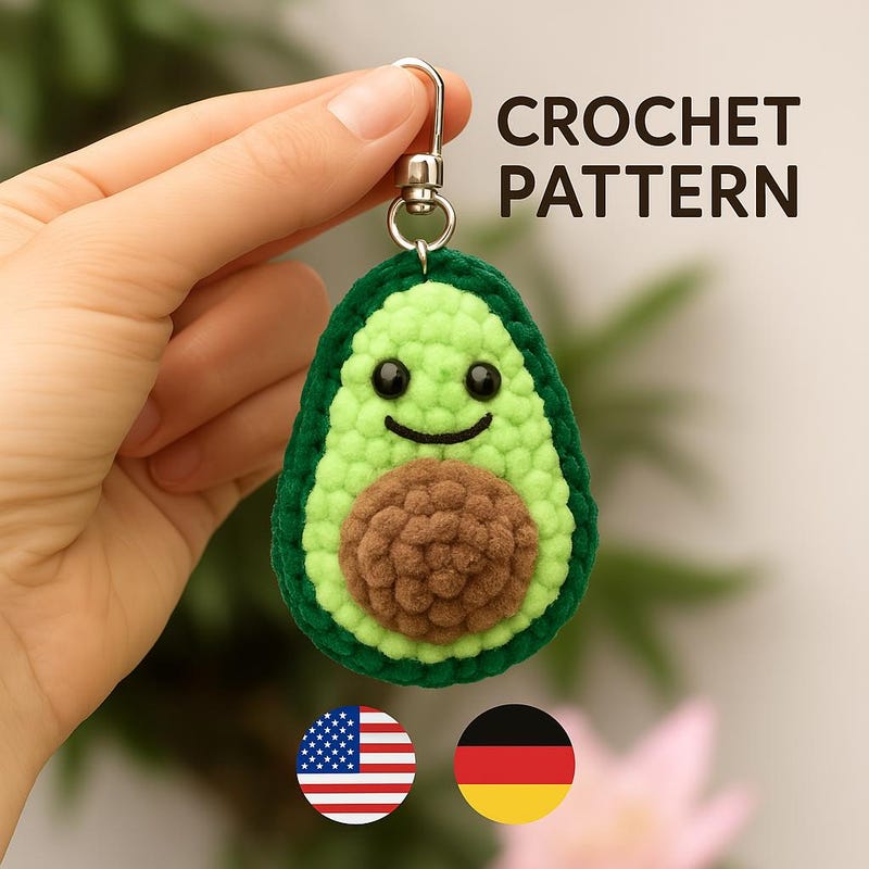Keychain Avocado Plush - Etsy