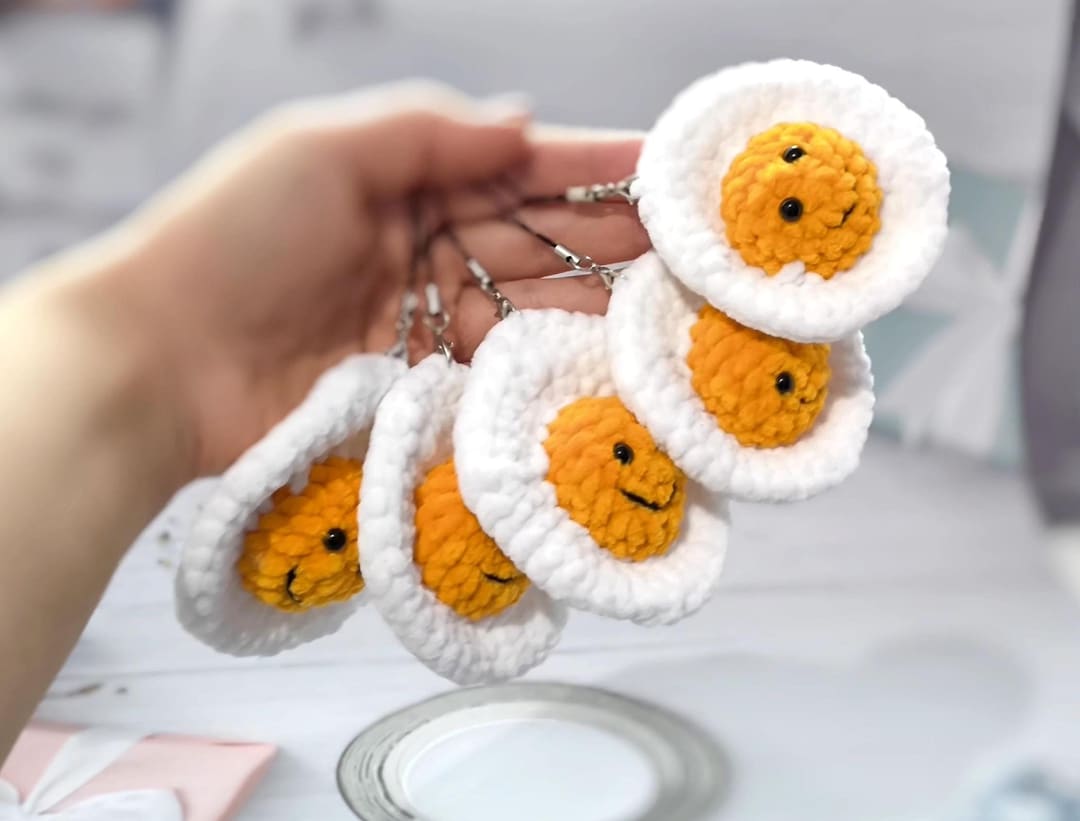 Food Keychain, Plush Keychain, Crochet Food, Crochet Keychain, Kawaii ...