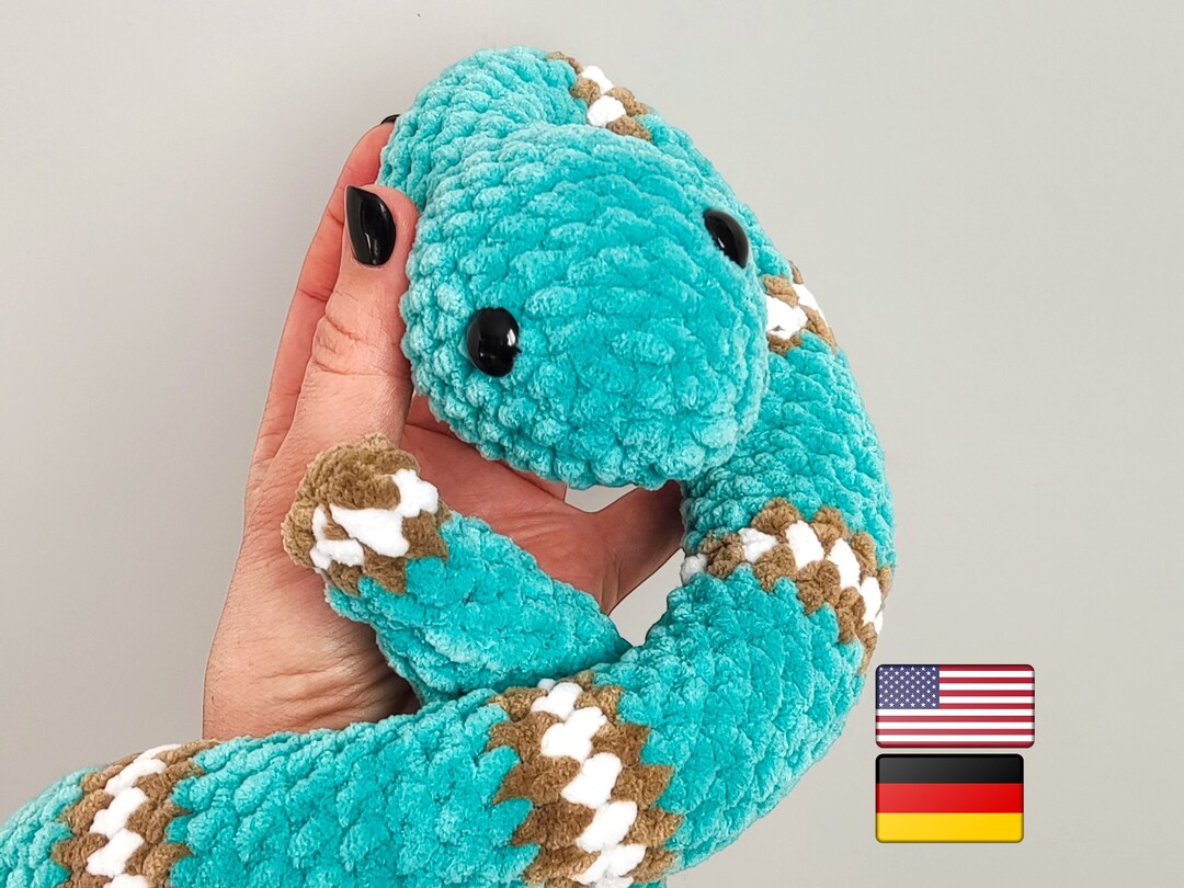 Crochet Snake Pattern, Crochet Amigurumi Pattern, NO SEW, English and ...