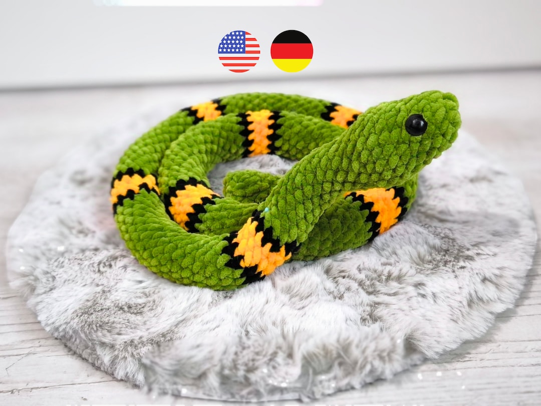 Crochet Snake Pattern, NO SEW Crochet, Christmas Crochet Pattern, Green ...