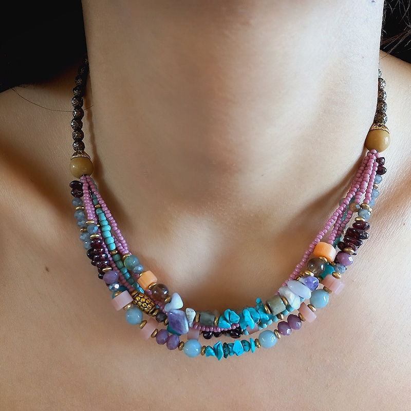 Bead Necklace Handmade - Etsy