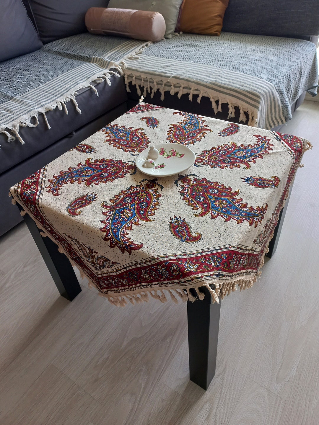 Persian Ethnic Tablecloth Sofre Ghalamkar Boho Home Decoration Cotton ...