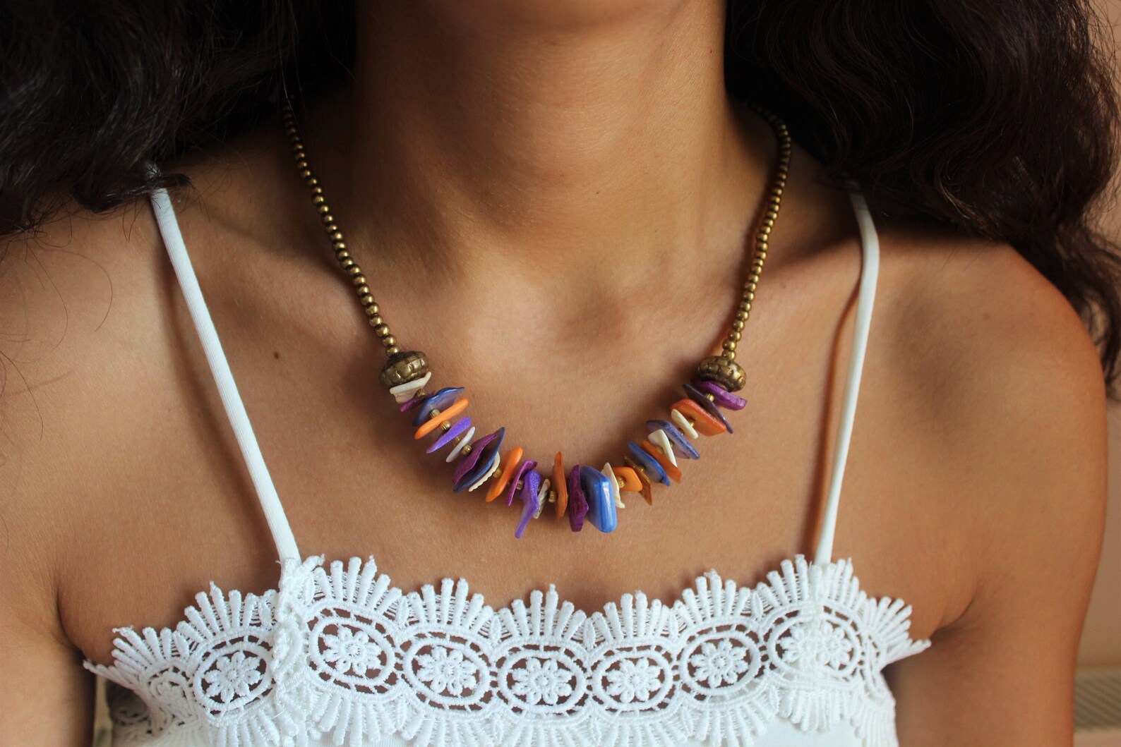 Multi Color Artistic Beaded Necklace for Women Colorful - Etsy