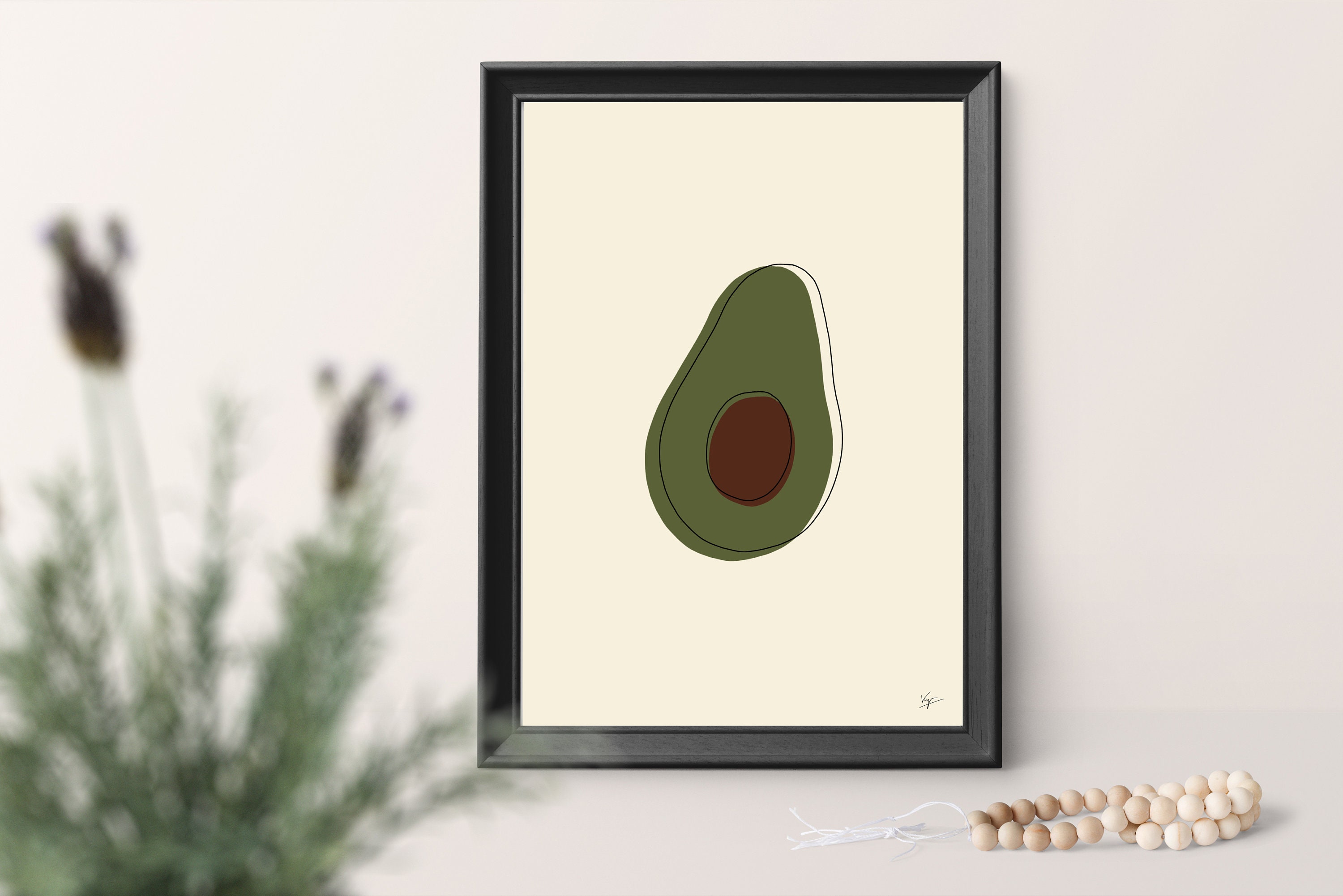 Avocado Poster A5 Illustration Line Art - Etsy