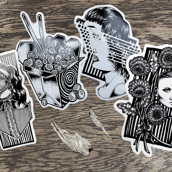 Monochrome Stickers - Etsy