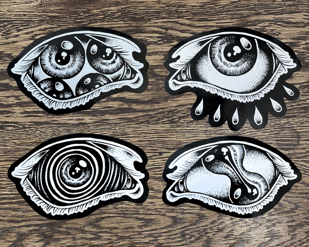 The Eyeballs 10cm Large Sticker Set Gothic Surreal Occult - Etsy UK