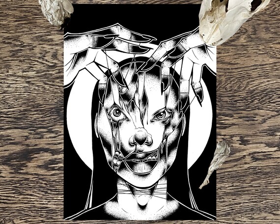 The Puppet Master A4 Gothic Body Horror Illustration Wall | Etsy
