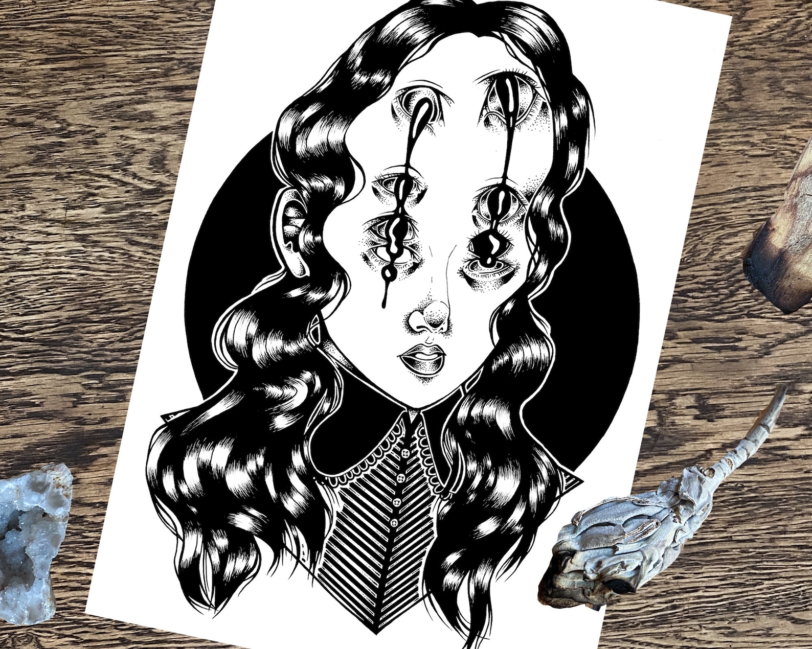 The Eyes Surreal A4 Wall Art Horror Surrealism Monochrome - Etsy