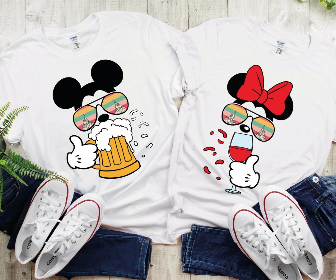 Disney Couple Shirts, Mickey and Minnie Beer Wine, Matching Vacation ...