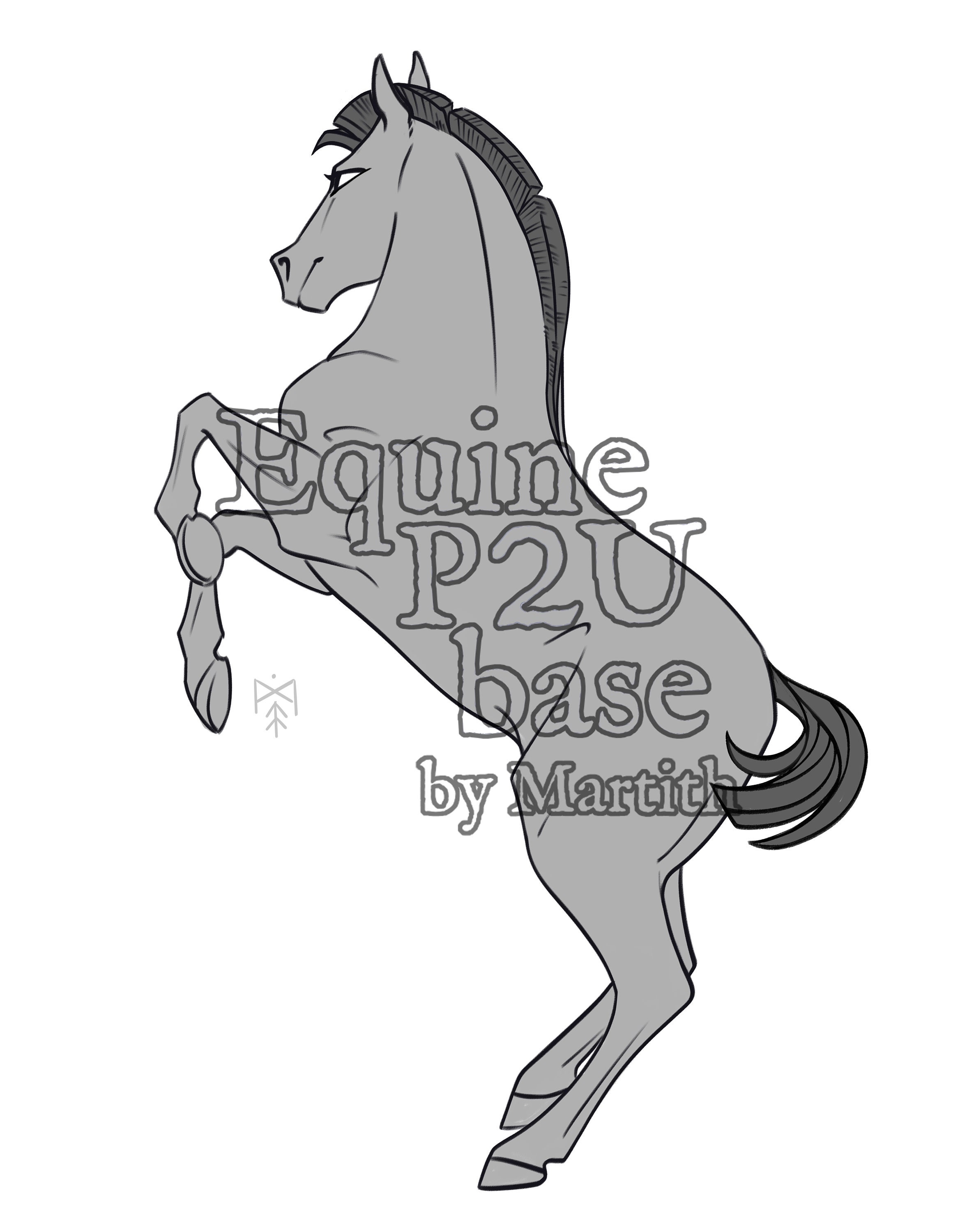 Equine Pegasus Line Art Base: P2U PSD SAI2 File - Etsy