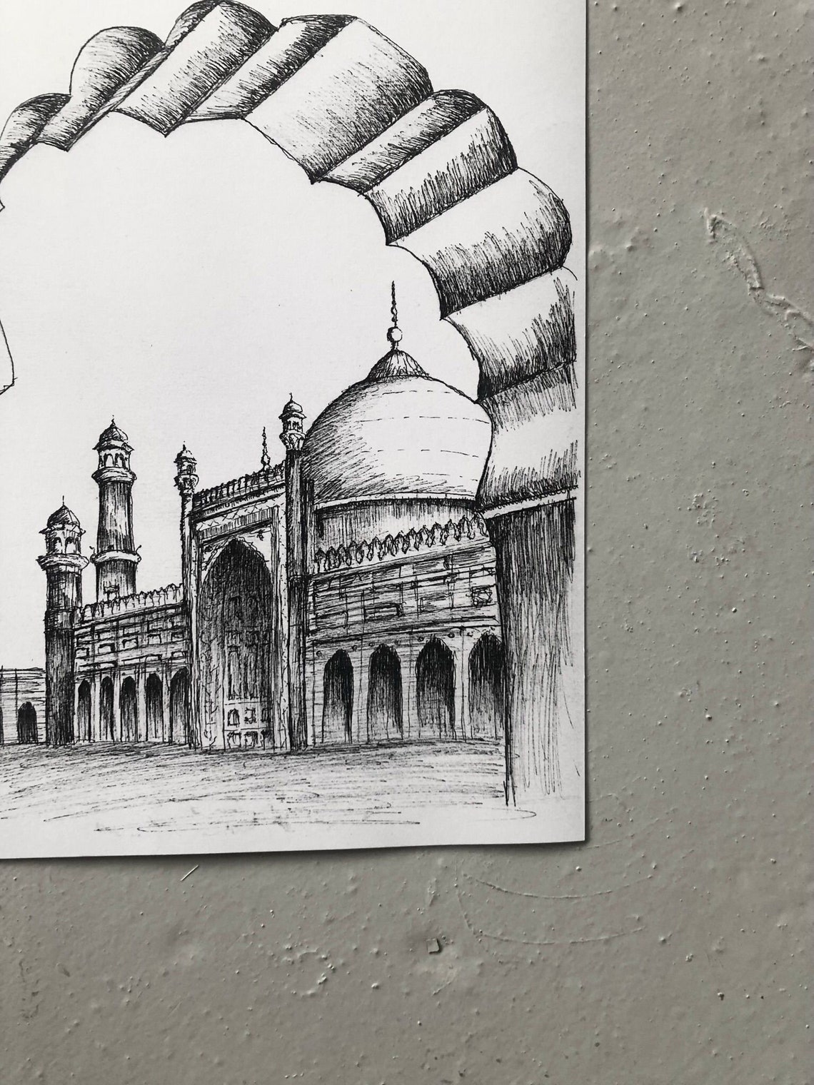 Badshahi Mosque Lahore Wall Poster Pakistan Masjid Wall Art - Etsy