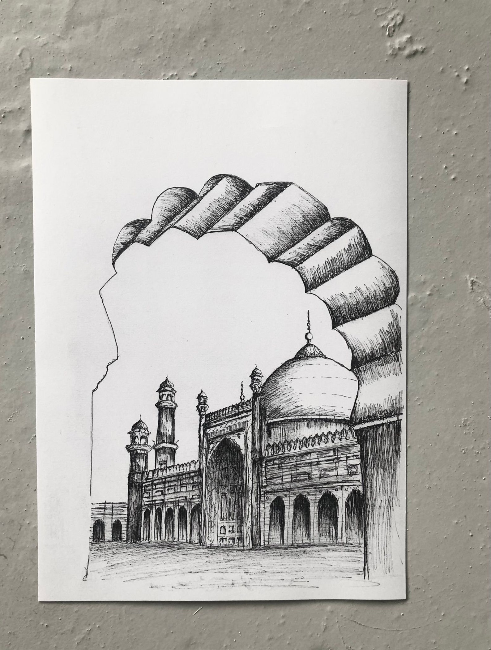 Badshahi Mosque Lahore Wall Poster Pakistan Masjid Wall Art - Etsy