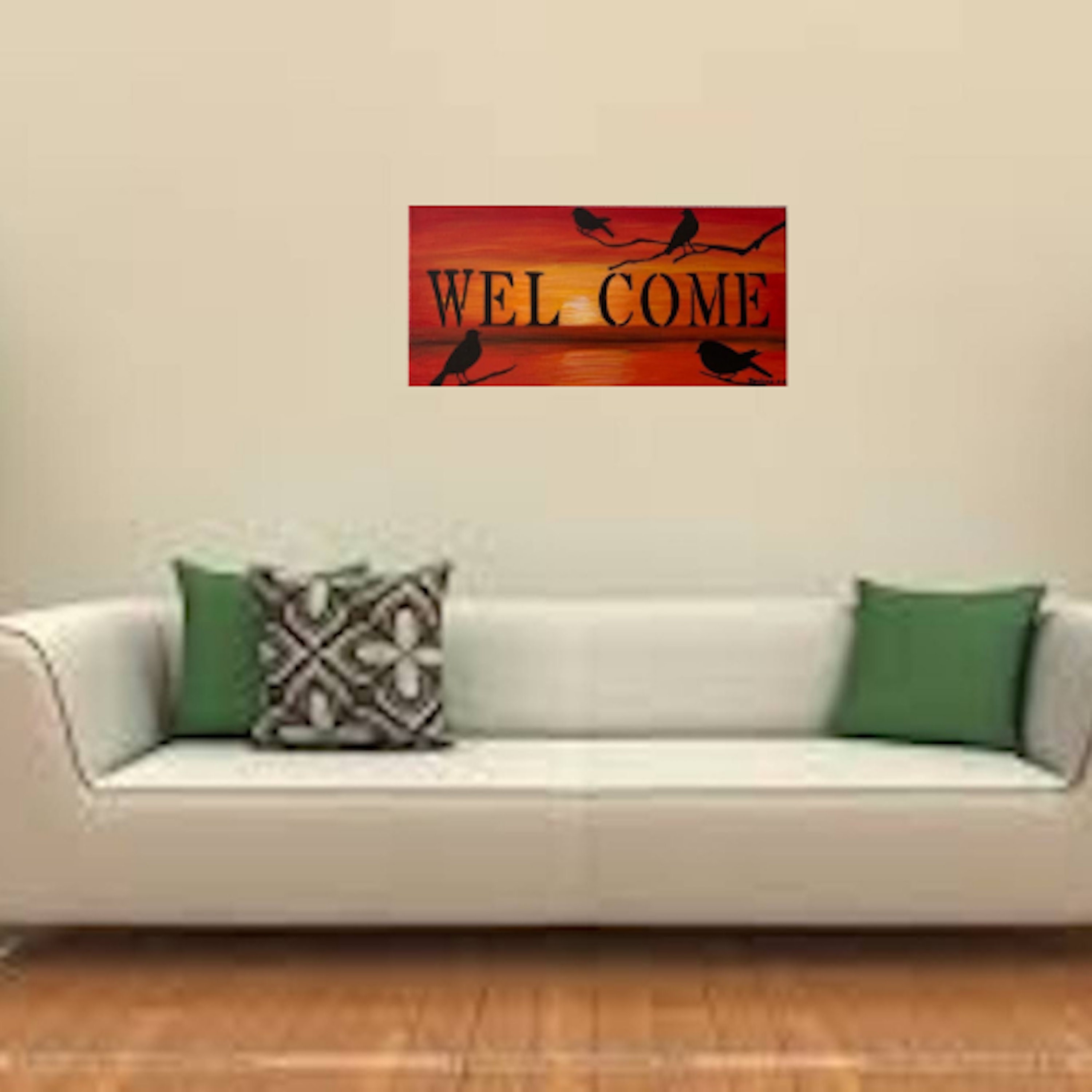 Wel Come Painting,welcome Wall Art,welcome Gift, Welcome Painting on ...