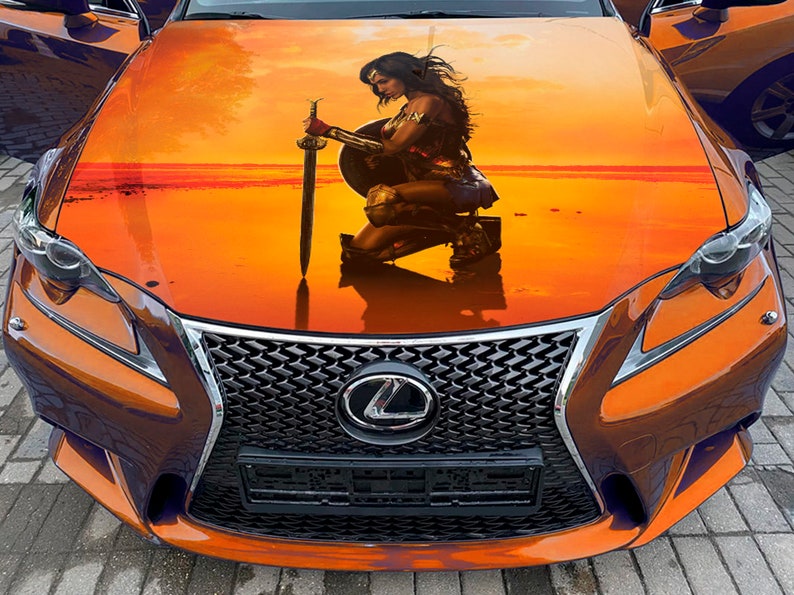 Wonder Woman Car Hood Wrap Self Adhesive Vinyl Sticker Full Etsy