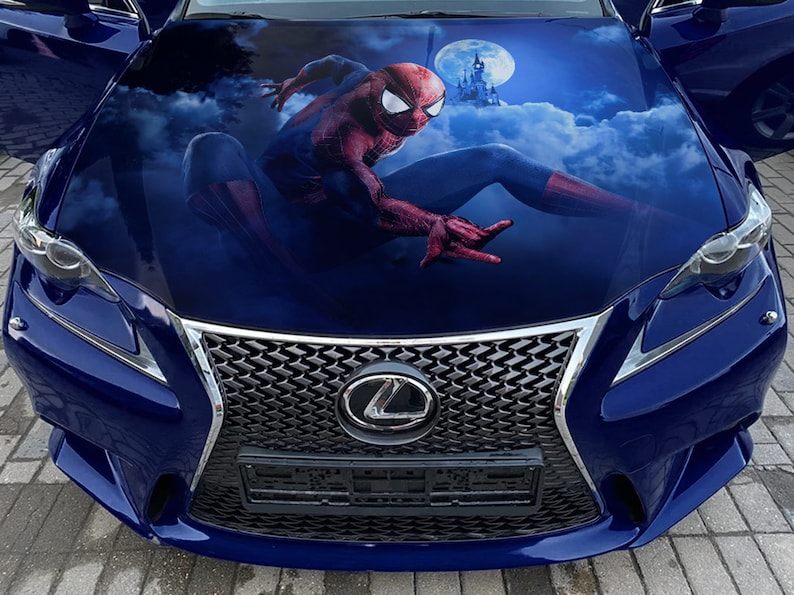 Spider-man Car Hood Wrap Self-adhesive Vinyl Sticker Full | Etsy