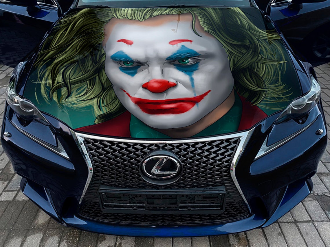 Joker Face Car Hood Wrap Self Adhesive Vinyl Sticker Full Etsy