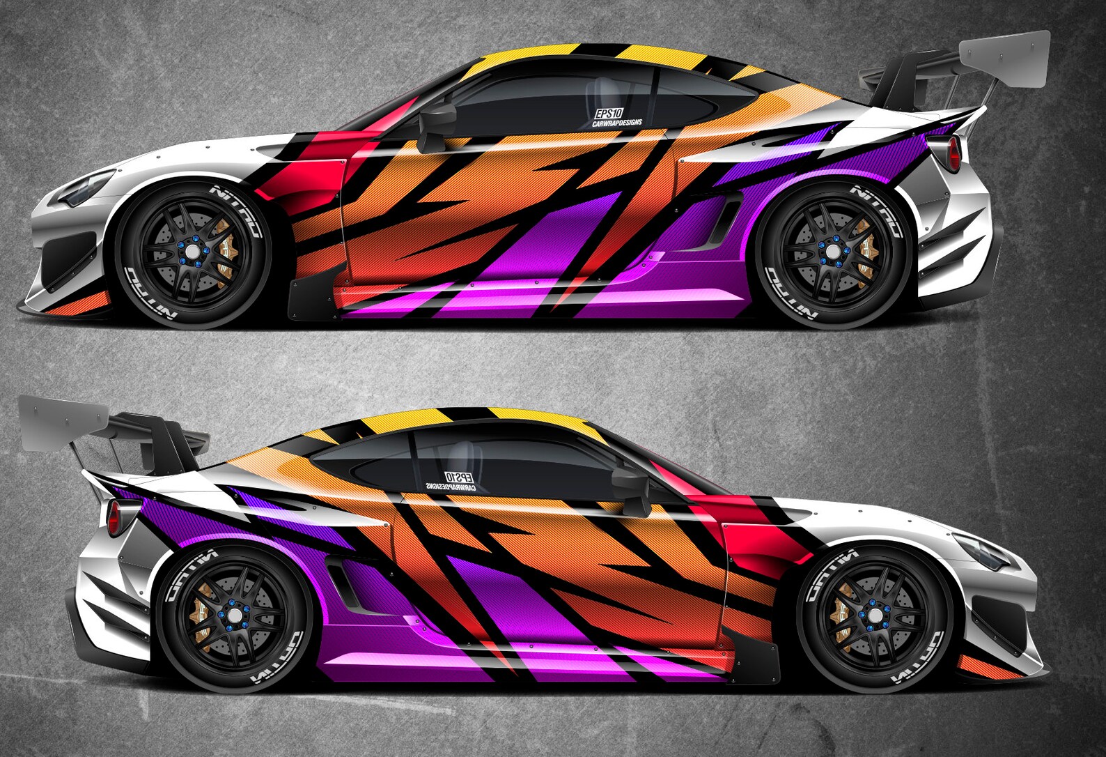 Multi-color Racing Car Side Wrap Vinilo Pegatina Custom | Etsy