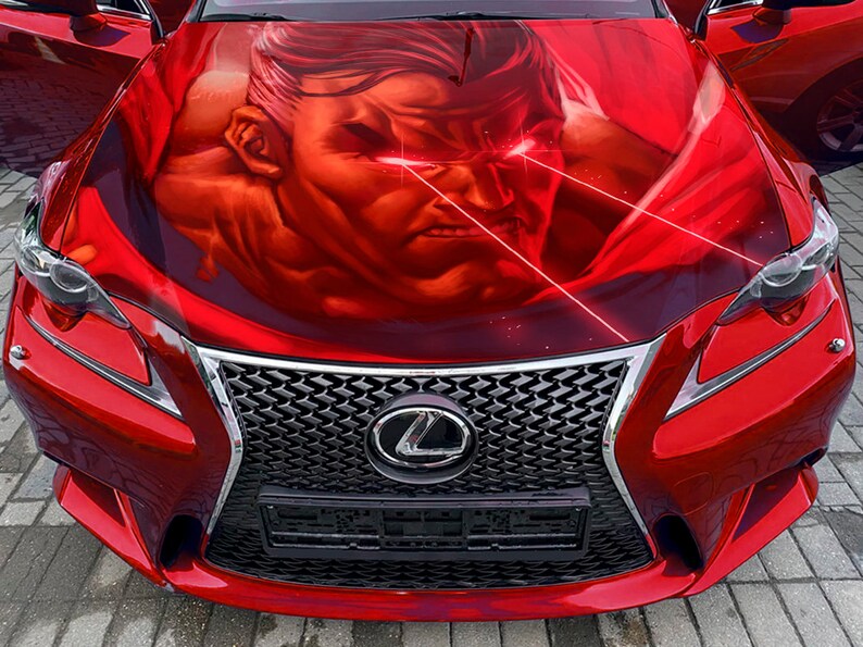 Superman Car Hood Wrap Self Adhesive Vinyl Sticker Full Color Etsy