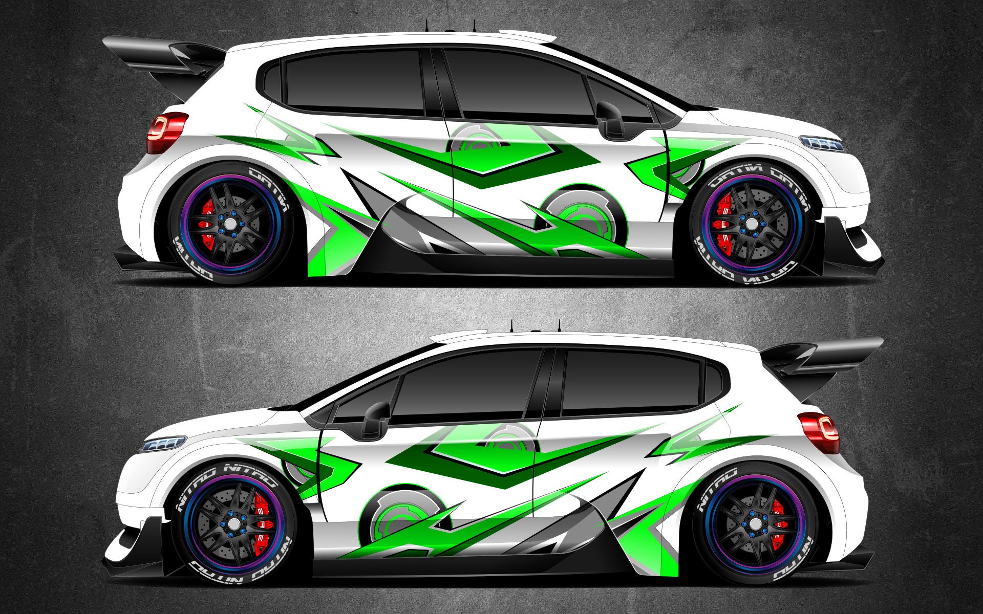 Car Side Wrap Abstract Arrows Vinyl Sticker Racing Drift Color | Etsy