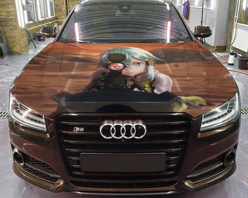 Sinon With Rifle Car Hood Wrap Self Adhesive Vinyl Sticker Etsy