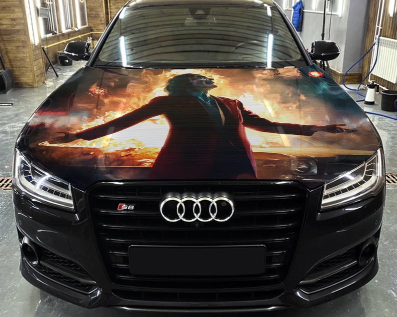 The Joker Car Hood Wrap Self Adhesive Vinyl Sticker Full Color Etsy