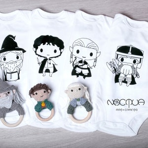 LOTR Nursery Gift Set Baby Bodysuit and Rattle Babyshower Idea Baby ...