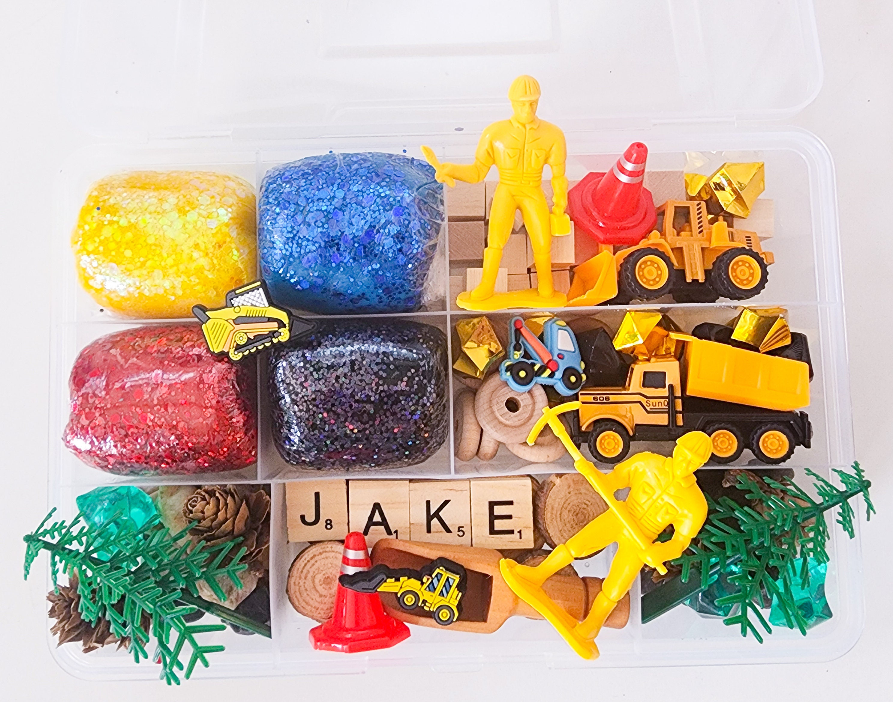 Construction Playdough Kit, Construction Playdough Box, Kids Birthday ...