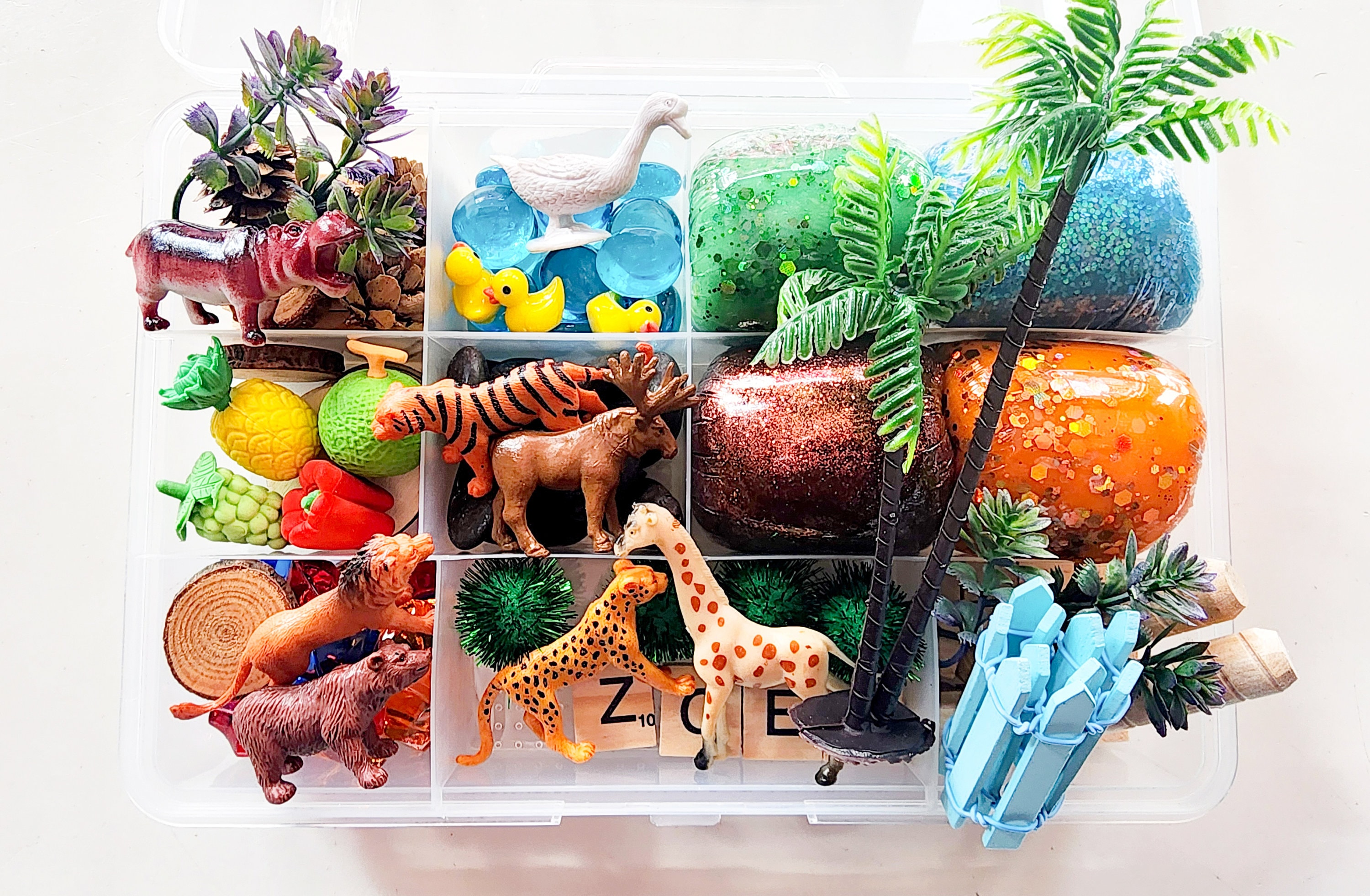 Zoo Animals Playdough Kit, Zoo Sensory Bin, Toddler Birthday Gift ...