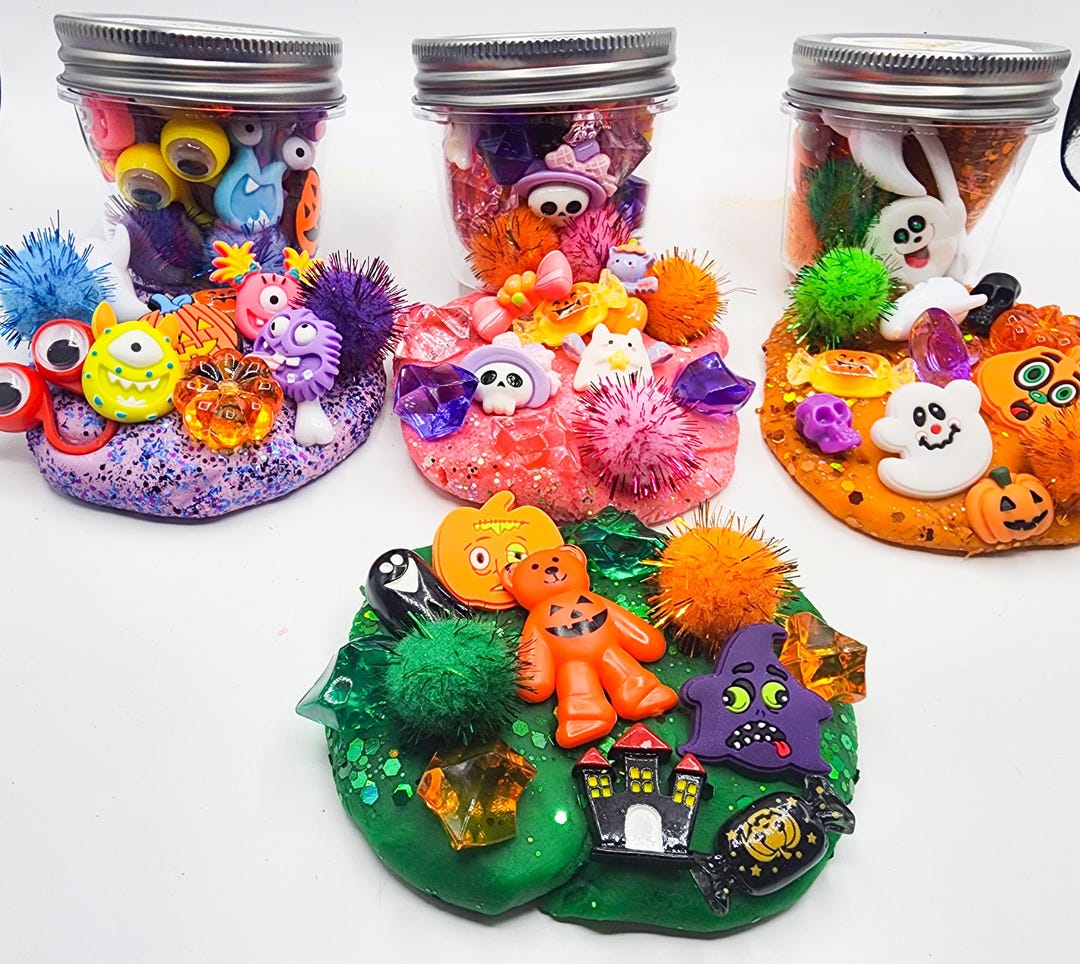 Halloween TO-GO Playdough Jar, Halloween Party Favor, Kid Birthday ...