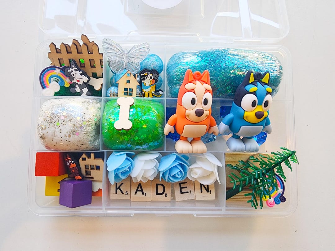 Bluey Dog Playdough Kit, Blue Heeler Sensory Bin, Sensory Play, Kids ...