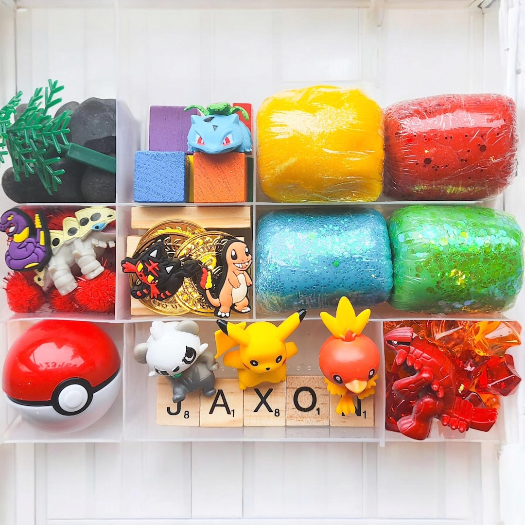 Pokemon Playdough Kit, Gamer Sensory Bin Gift, Kids Birthday Gift ...