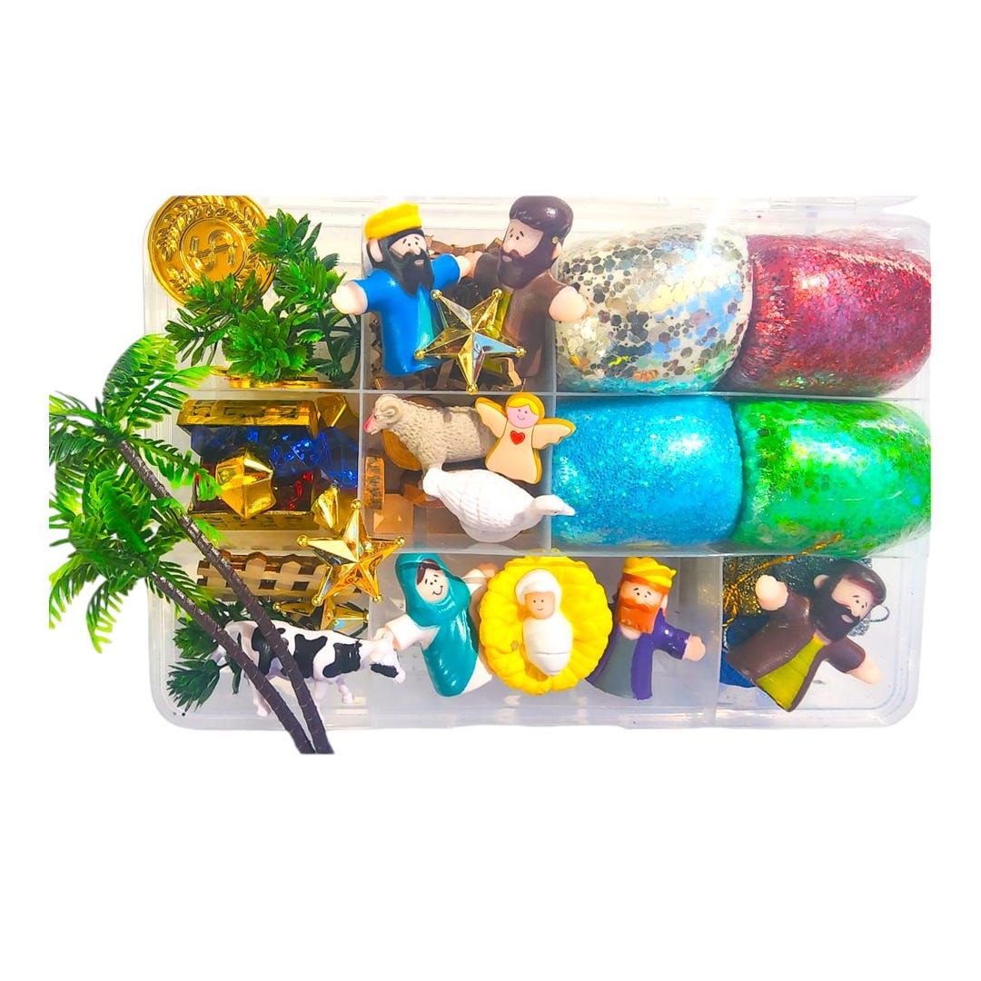 Christmas Nativity Playdough Kit, Sensory Toy, Christmas Eve Box, Kid ...