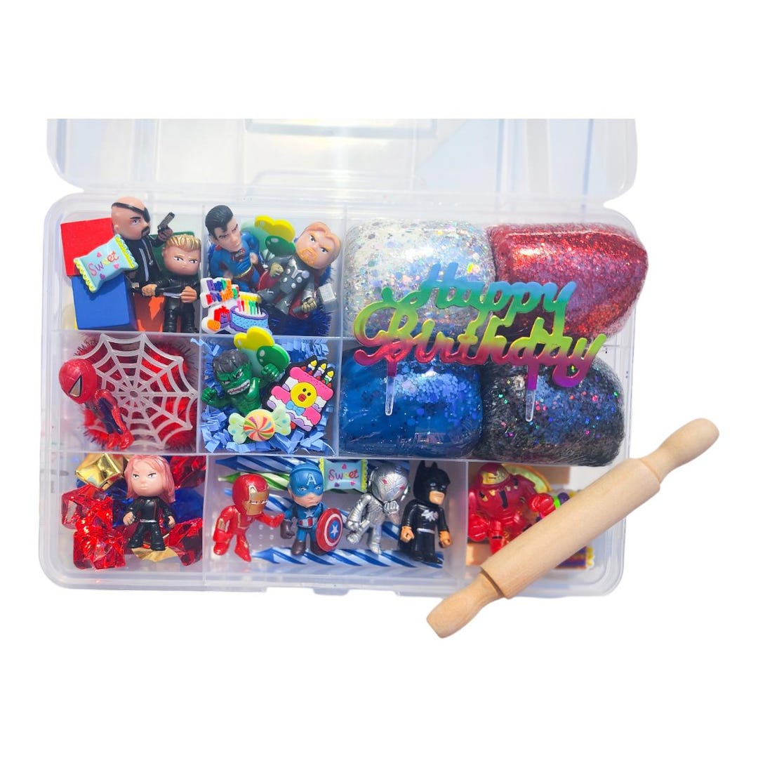 Superhero Birthday Playdough Kit, Superhero Playdough Box, Pretend Play ...