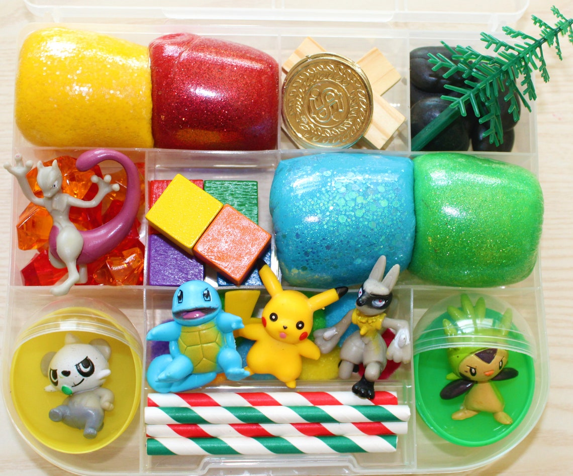 Pokemon Playdough Kit Gamer Sensory Bin Kids Activity Box | Etsy
