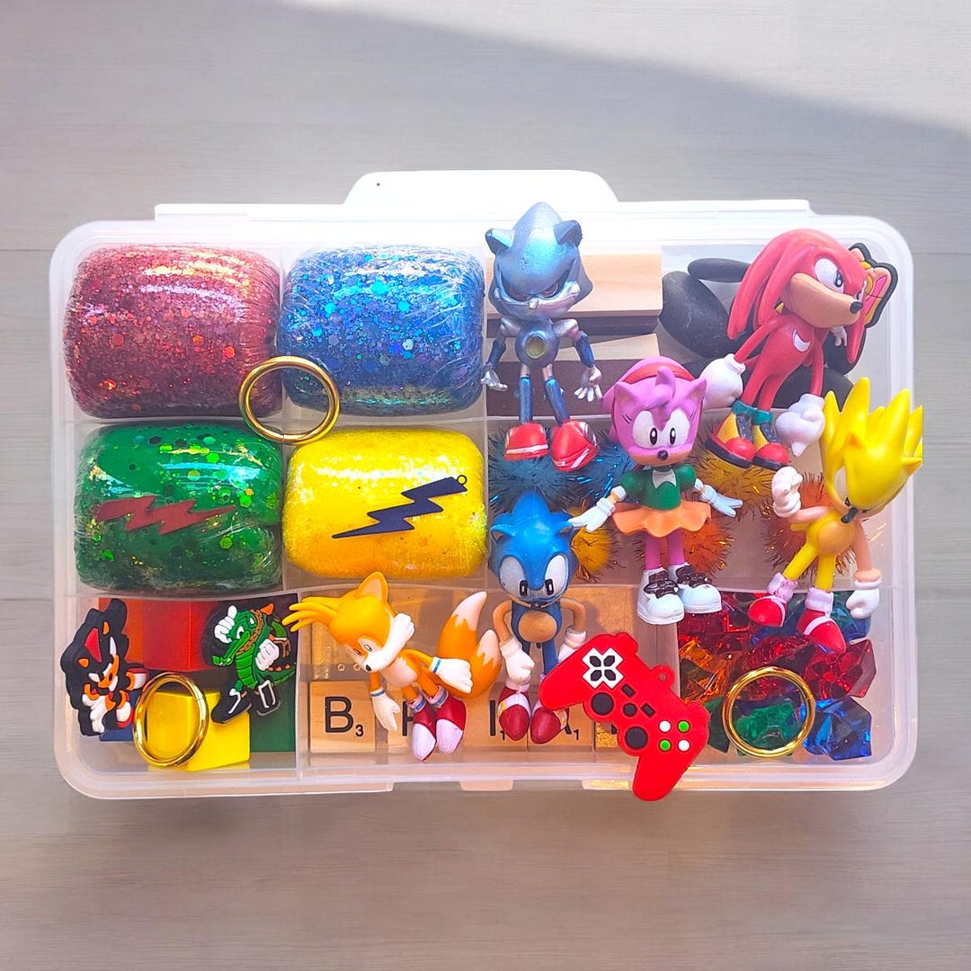 Sonic Playdough Kit, Gamer Sensory Kit, Kids Sonic Gift Valentine Gift ...