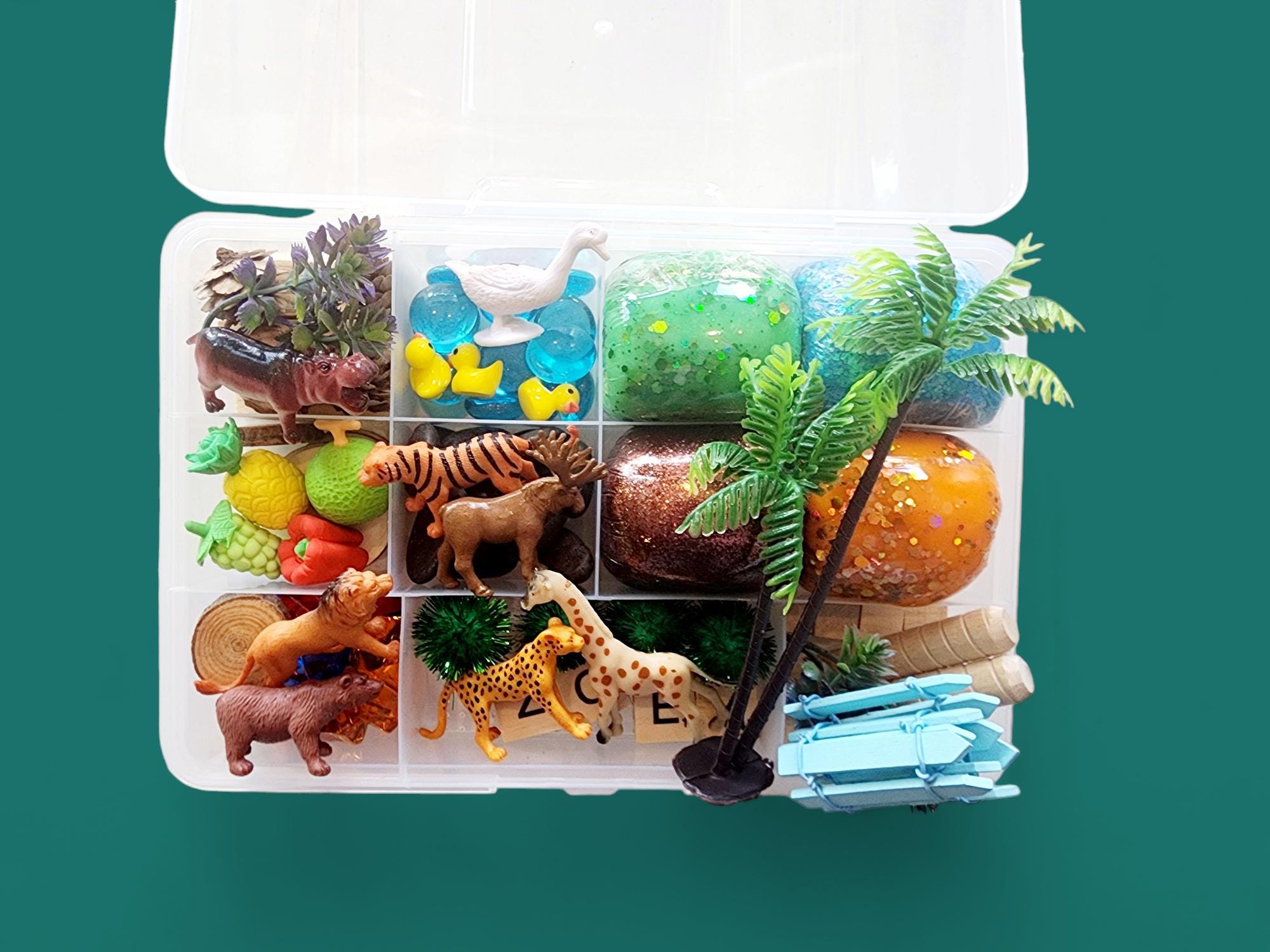 Zoo Animals Playdough Kit, Zoo Sensory Bin, Toddler Birthday Gift ...