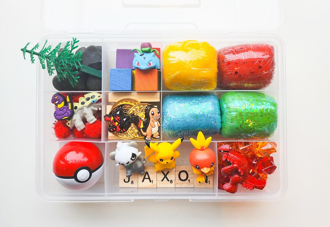Pokemon Playdough Kit, Gamer Sensory Bin, Activity Box, Pretend Play ...