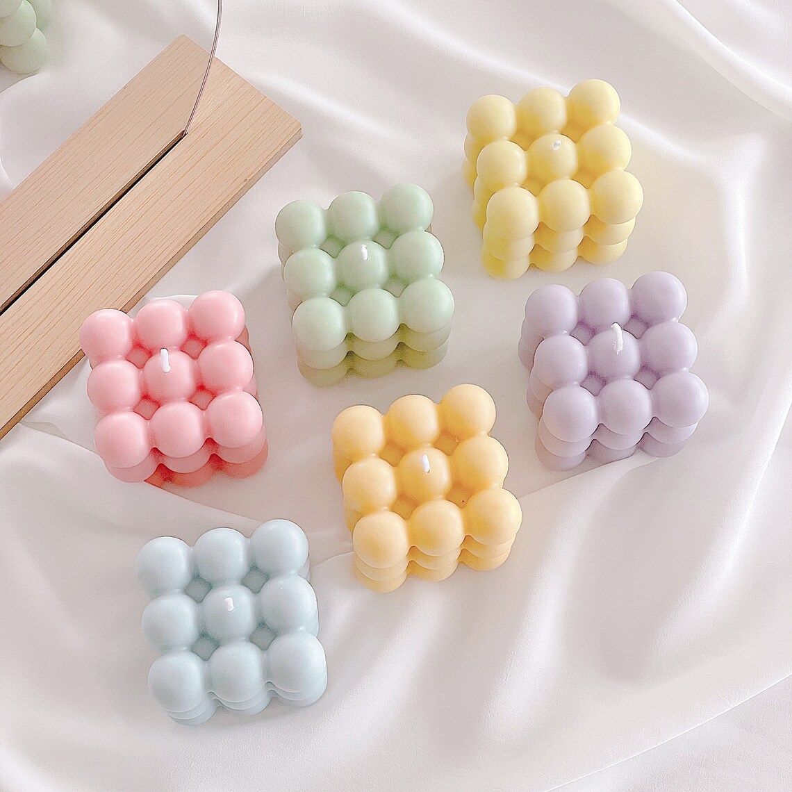 Bubble Candle Bubble Cube Candle Pastel Bubble Candle Home - Etsy