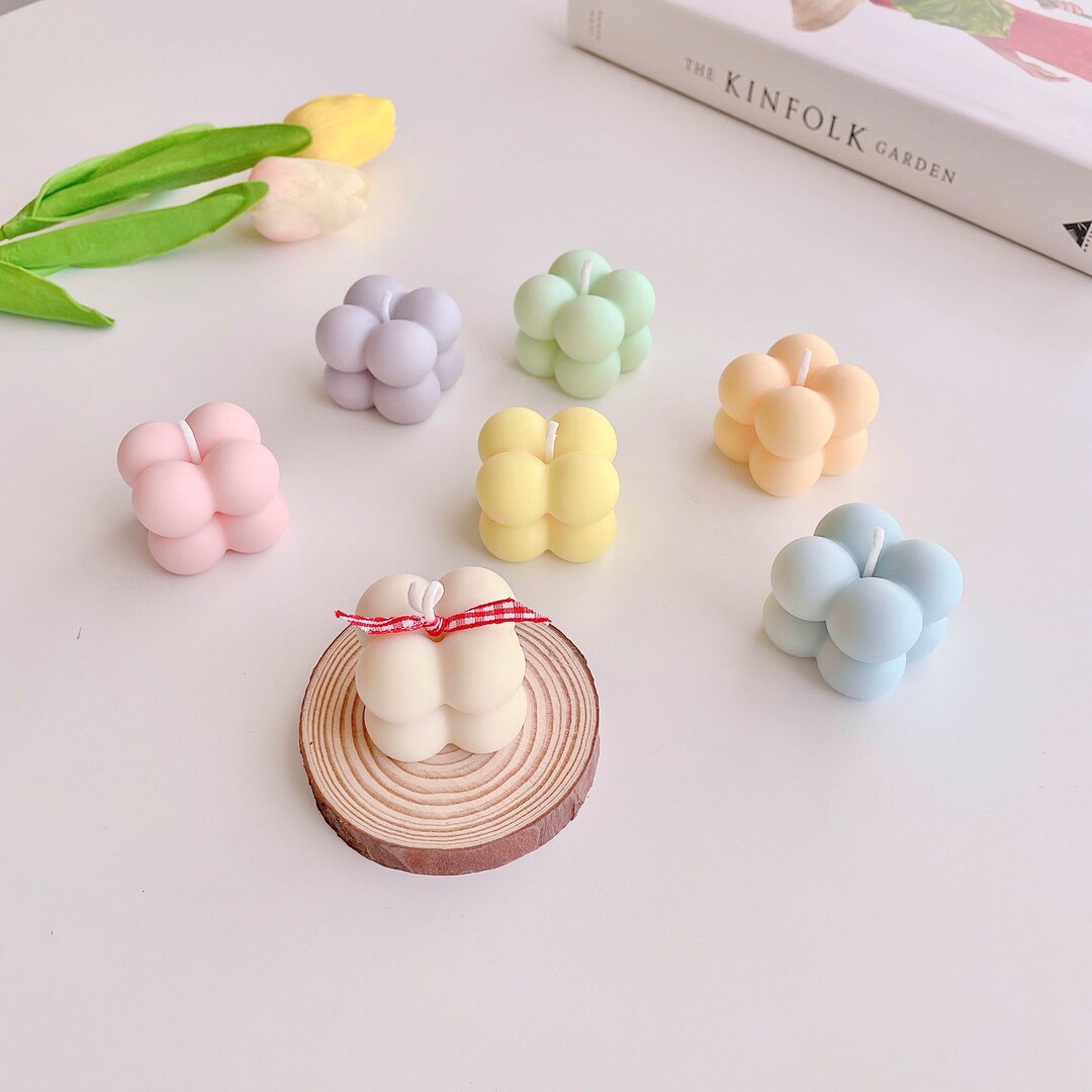 Small Bubble Cube Candle: Handmade Soy Wax Decor Candle - Etsy