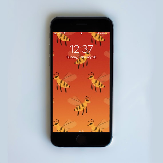 Bumbling Bees Patterned Phone Background | Etsy