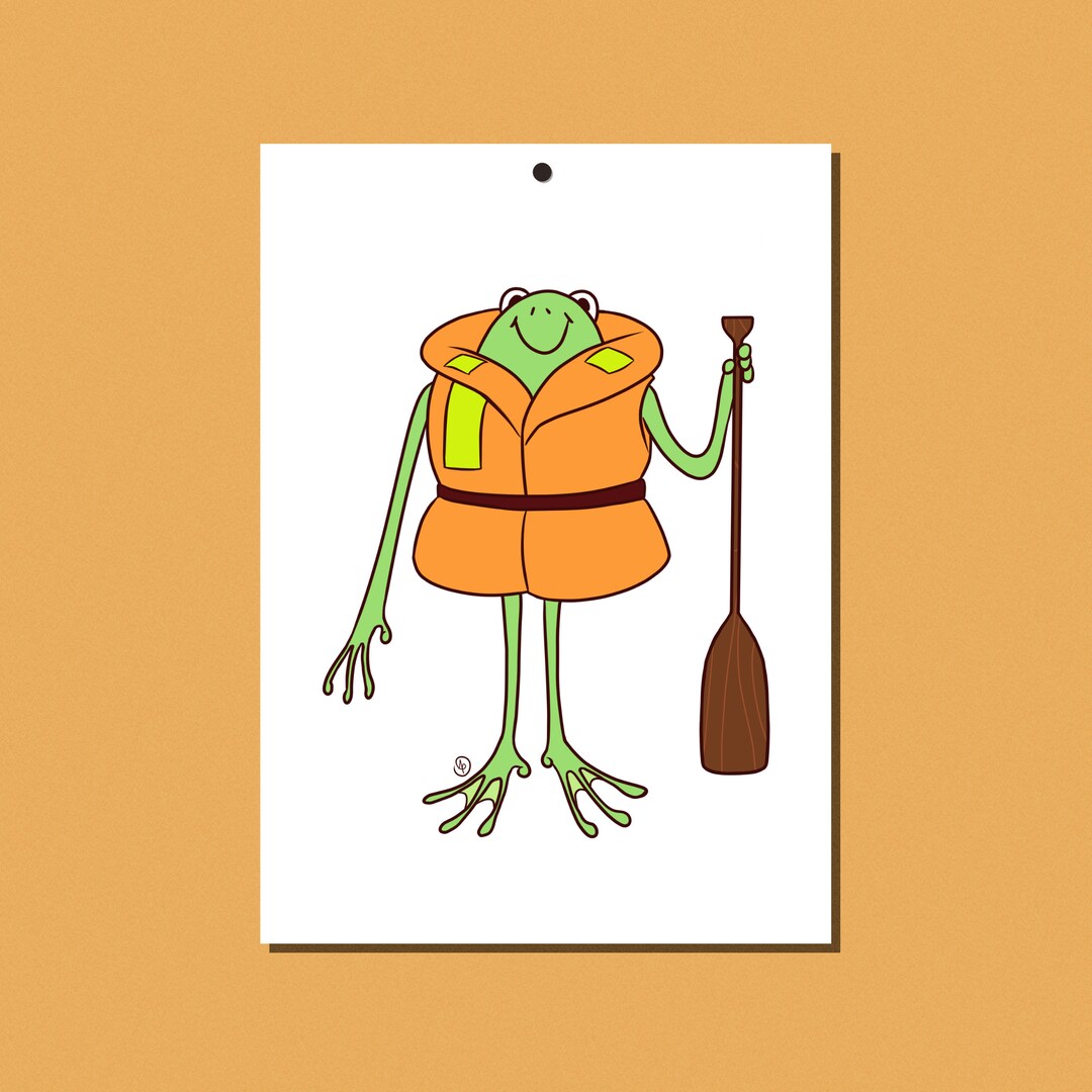 Water Safety Frog Illustration Digital Print - Etsy
