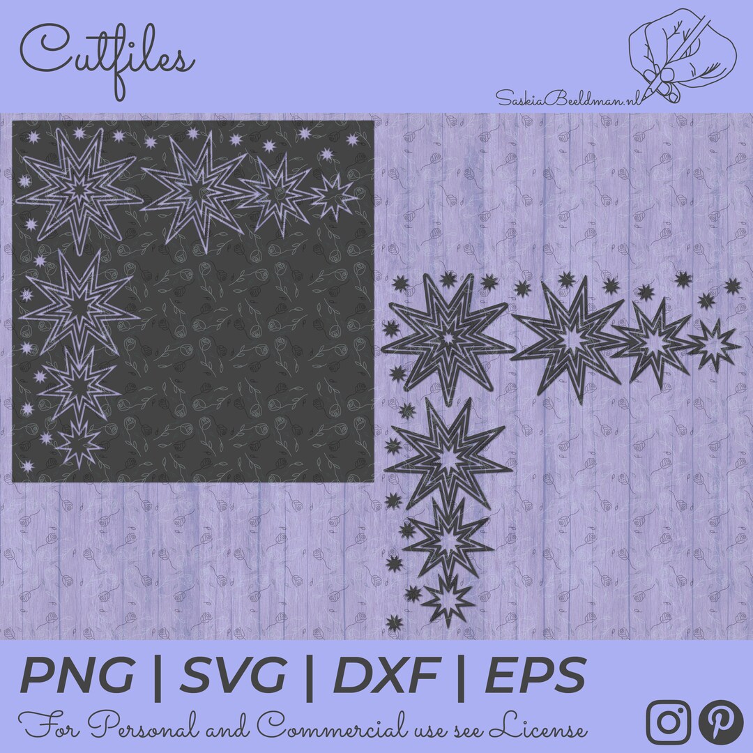 Corner Stars SVG Cut File Corner Stars SVG File Christmas - Etsy